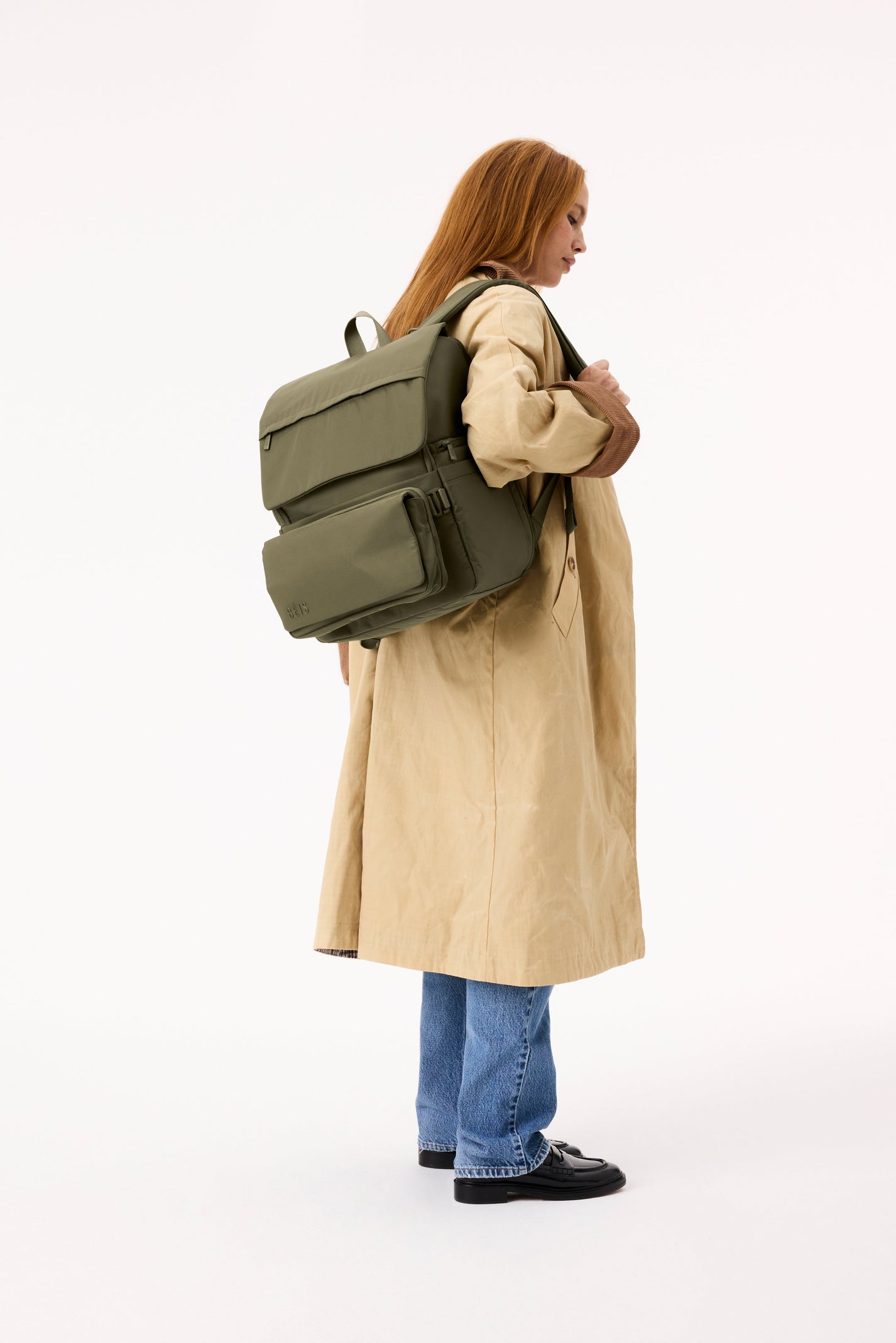 BÉIS 'The Ultimate Diaper Backpack' in Olive - Green Backpack Diaper Bag