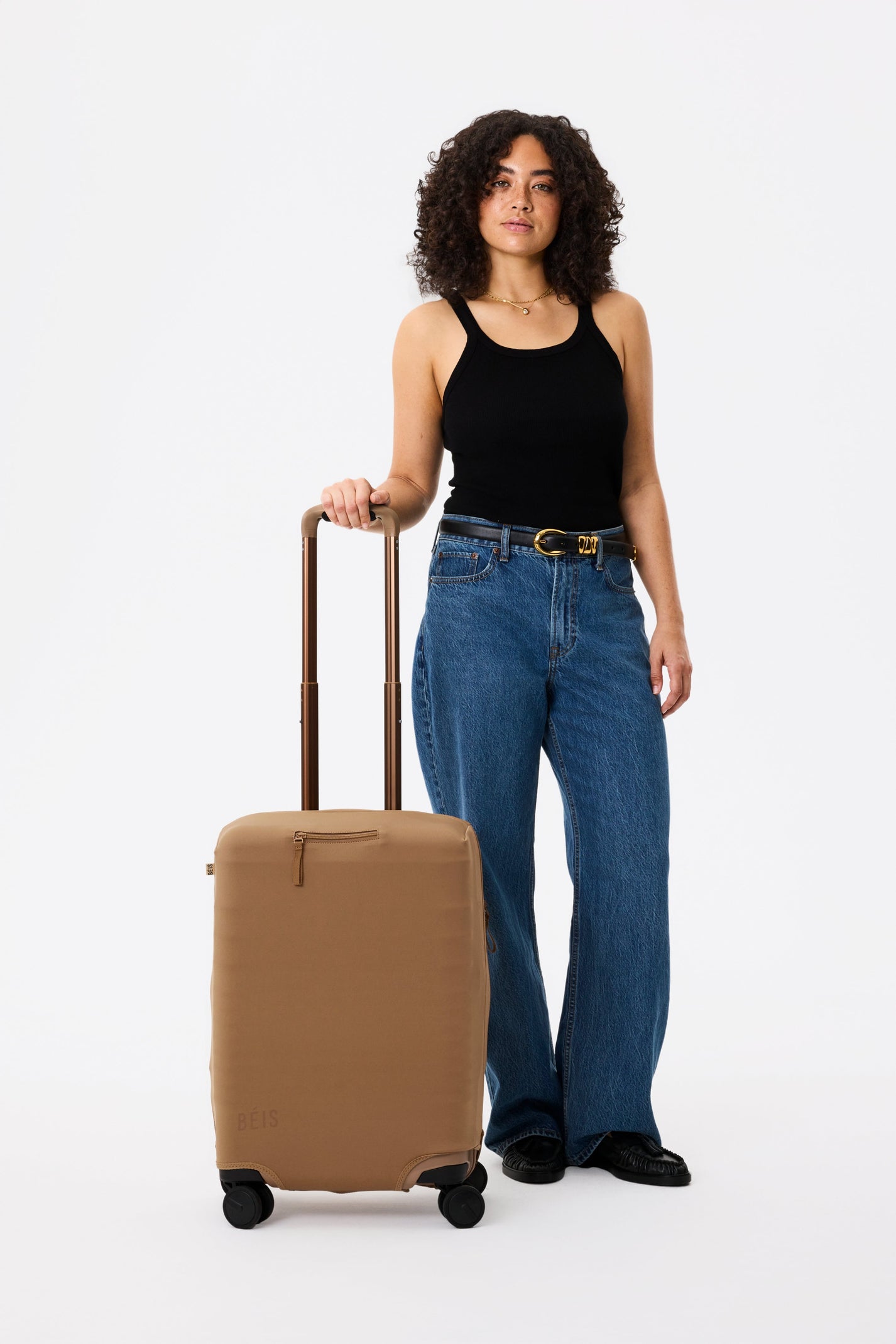 BÉIS 'The Carry-On Luggage Cover' in Camel - Carry On Luggage Cover ...