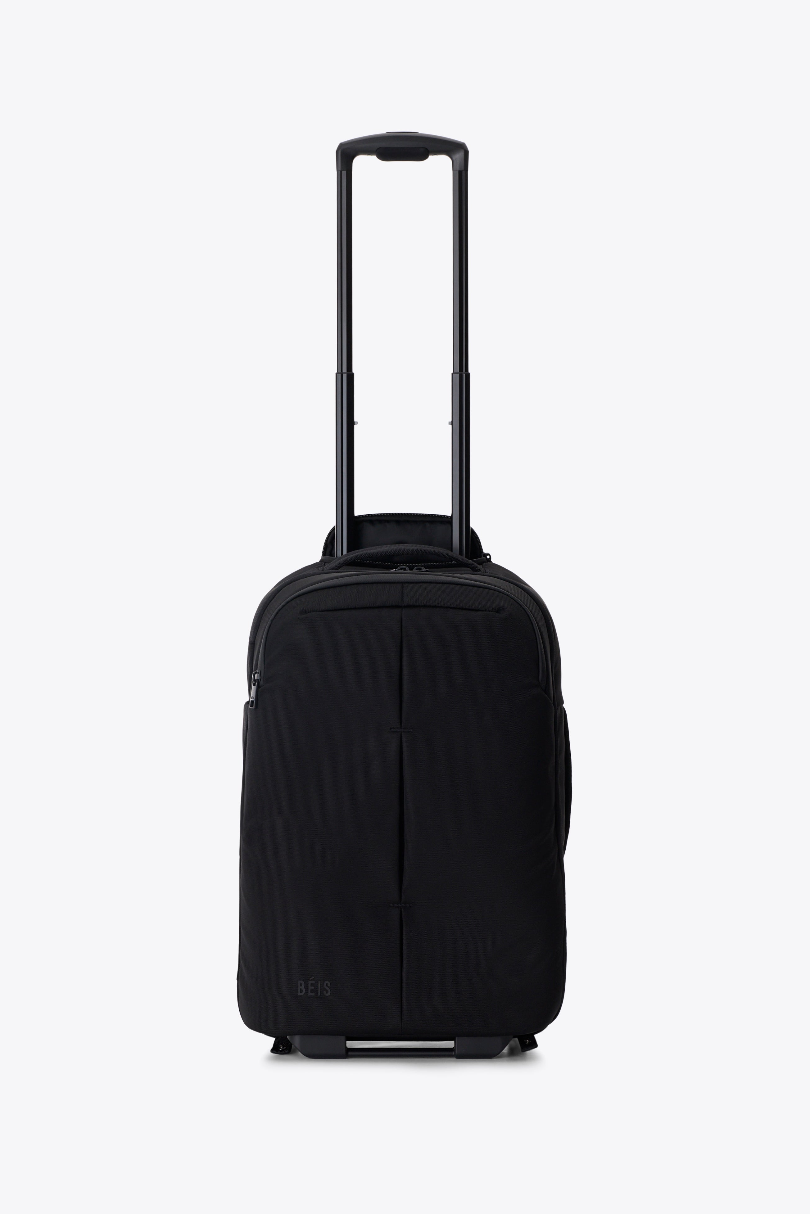 BÉIS 'The Pro Rolling Backpack' in Black - Black Travel Rolling Backpack