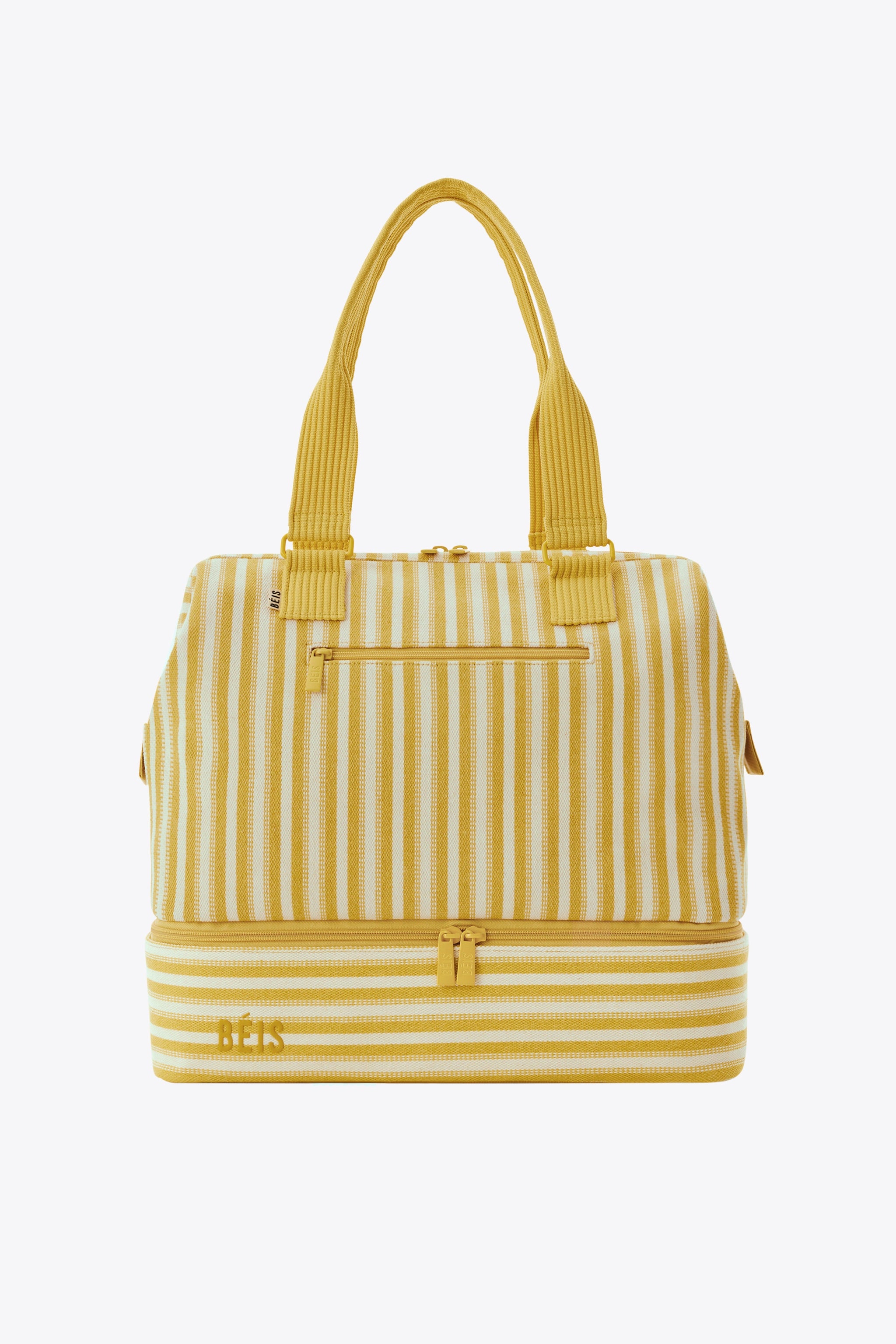 BÉIS 'The Mini Weekender' in Honey Stripe - Yellow Striped Small ...