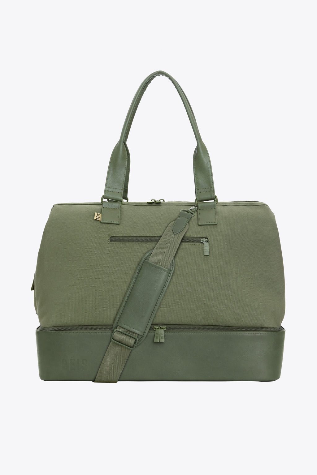 BÉIS 'The Mini Weekender' in Olive - Small Olive Green Duffle & Weekend Bag