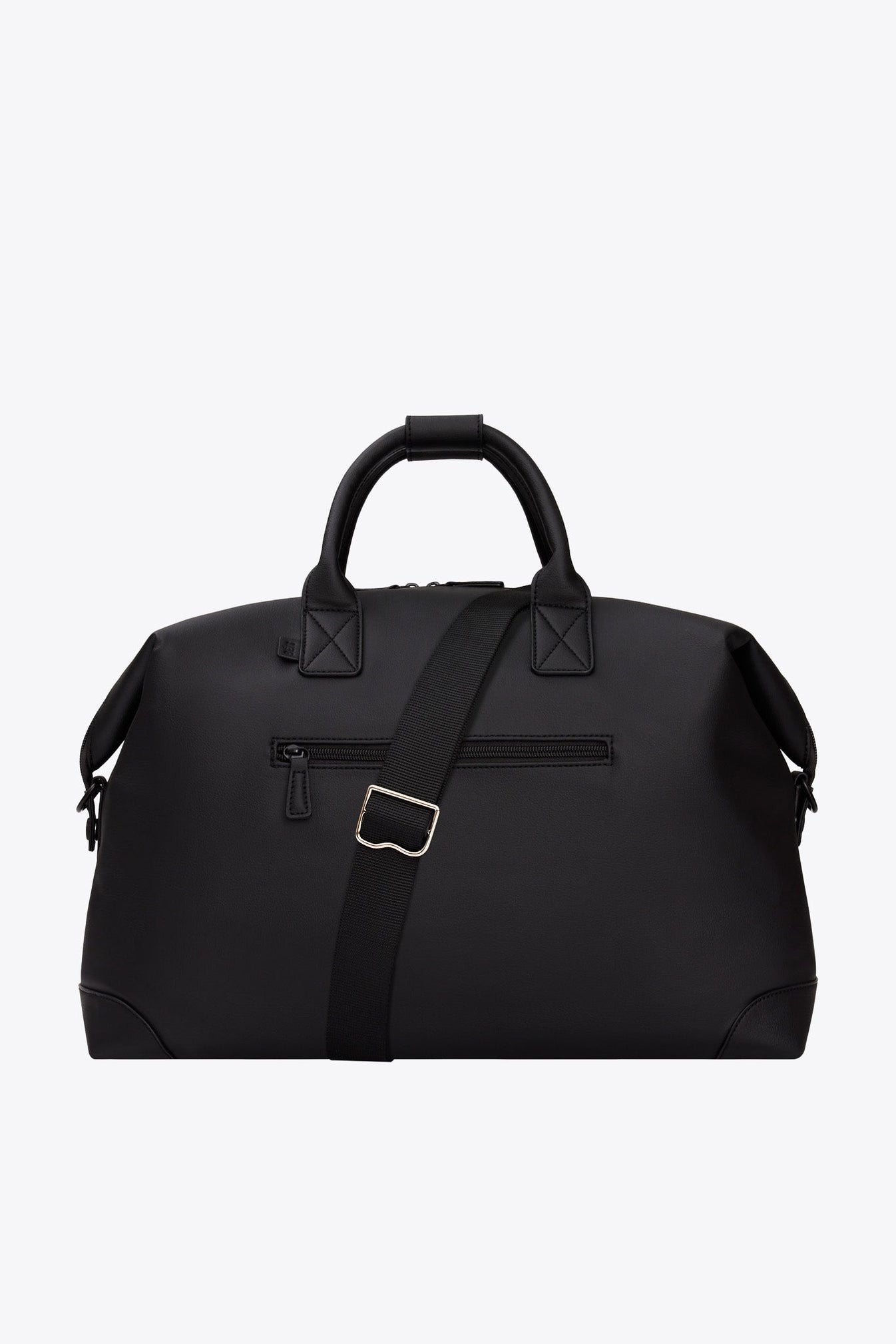 Béis 'The Premium Duffle' in Black - Black Vegan Leather Duffle Bag ...