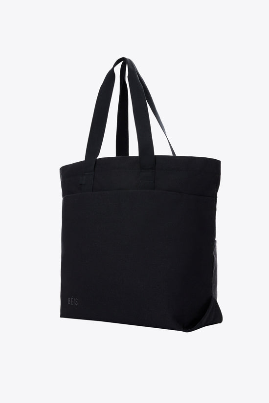 BÉIS 'The Utility Tote' in Black - Black Large Travel Tote Bag