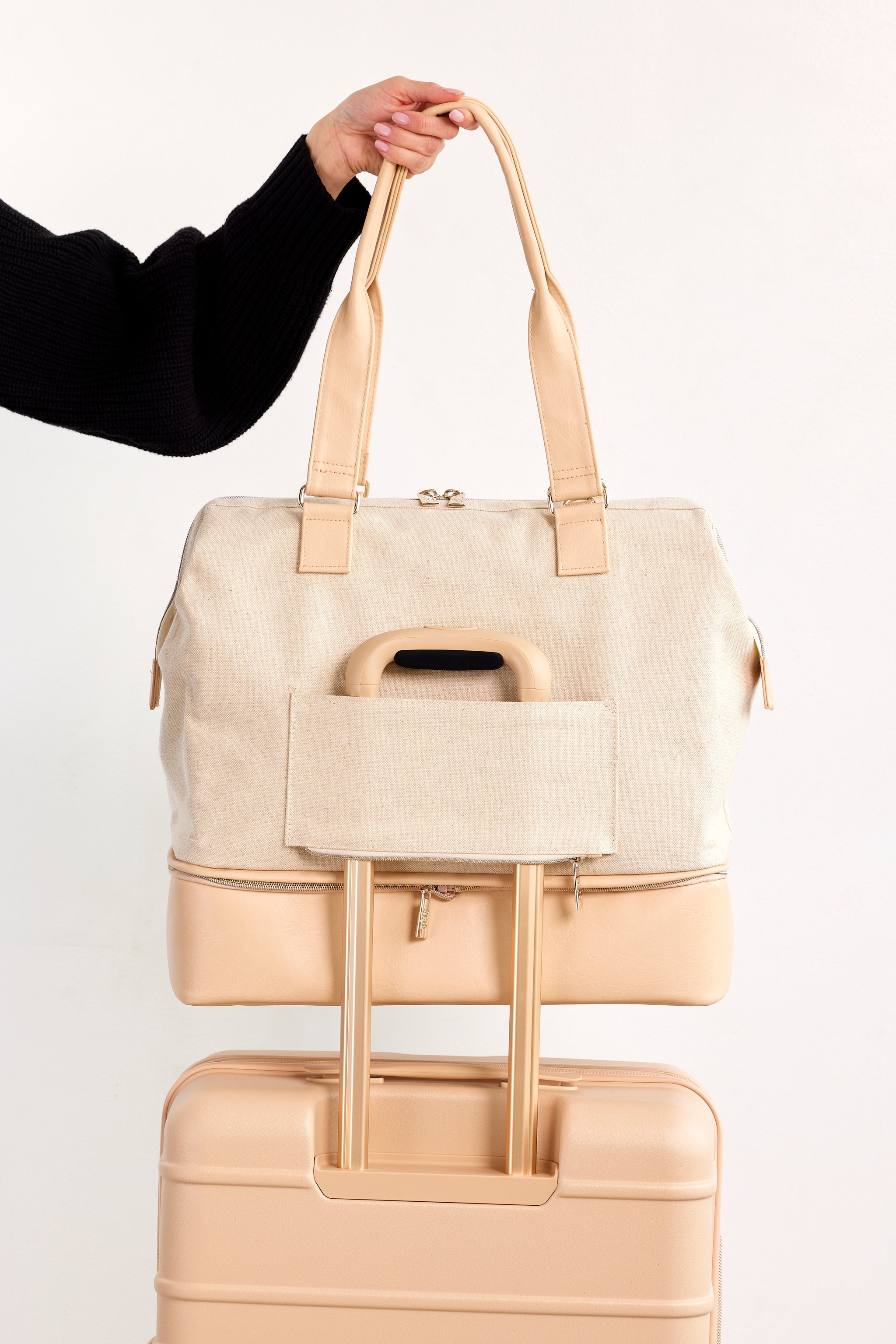 The Convertible Mini Weekender in Beige Europe