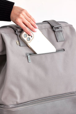 BÉIS 'The Convertible Mini Weekender' In Grey - Small Grey Weekender ...