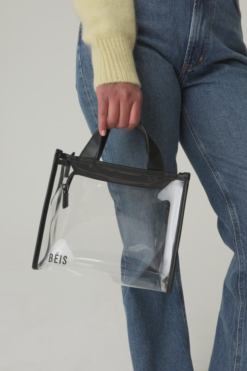 BÉIS 'The Stadium Crossbody'' in Clear with Black Trim - Small Clear ...