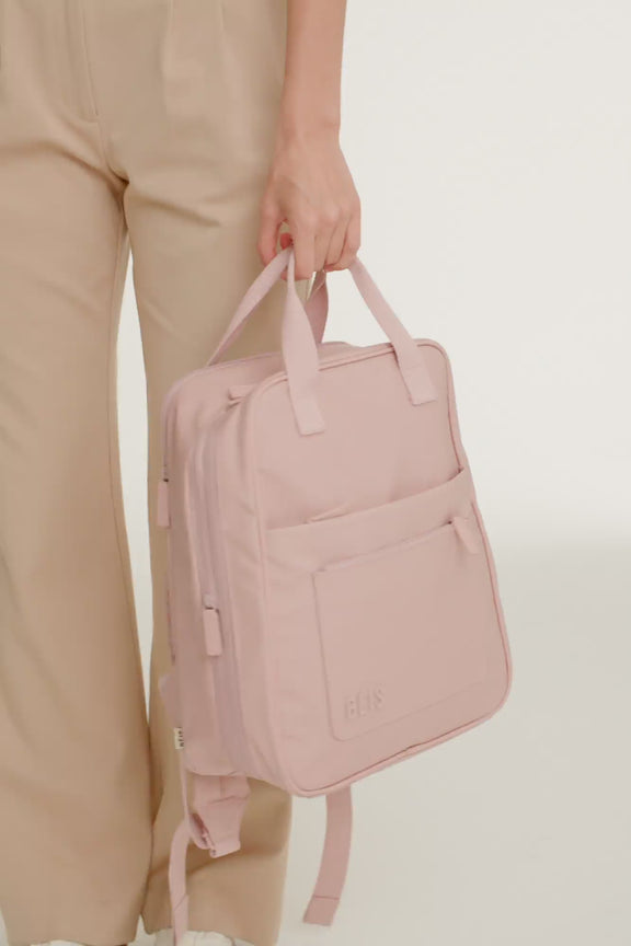 BÉIS 'The Expandable Backpack' in Atlas Pink - Expandable Travel ...