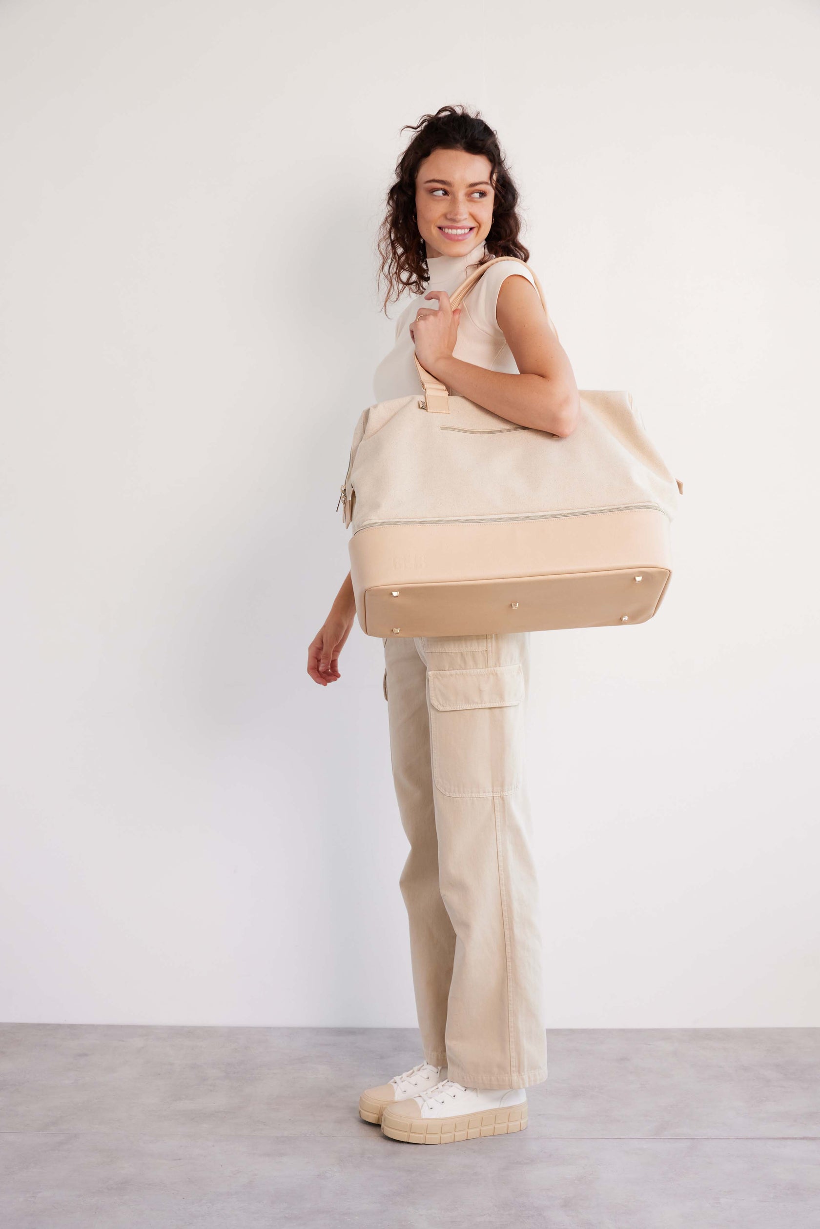 Beige Weekender Bag
